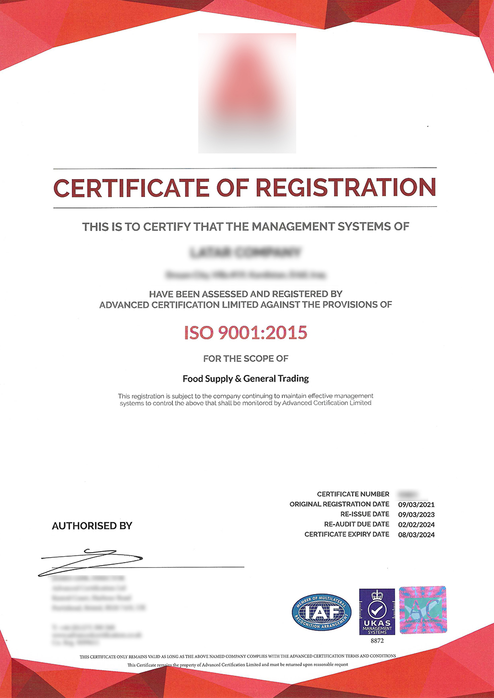 Certificate Samples